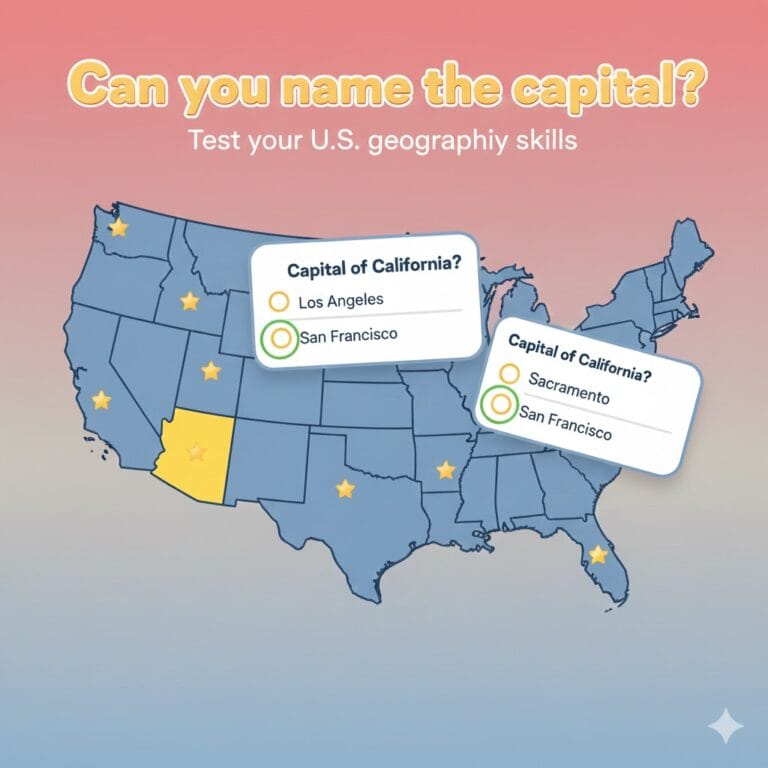 US State Capital Quiz – Guess All 50 Capitals